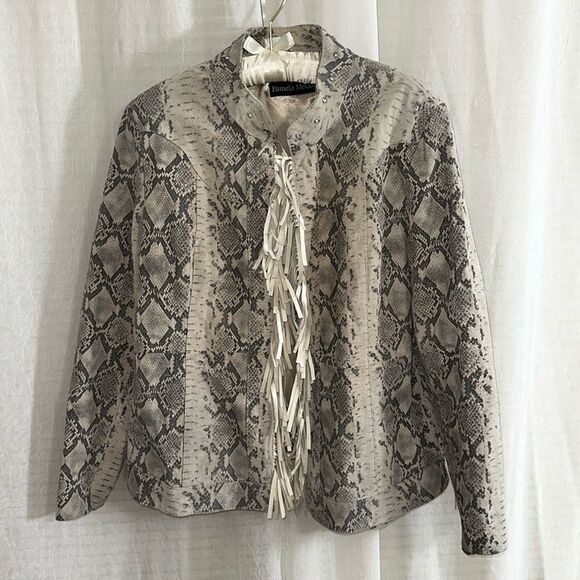 Pamela McCoy | Jackets & Coats | Pamela Mccoyl Tan Gray Genuine Leather ...